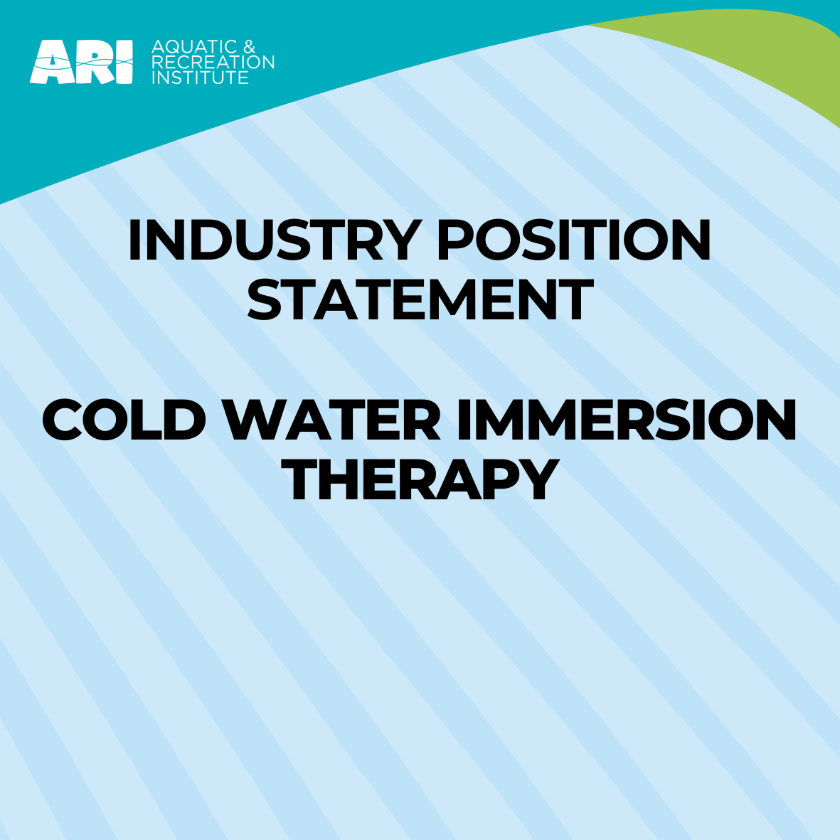 Cold Water Immersion Therapy - Industry Position Statement – ARI NSW
